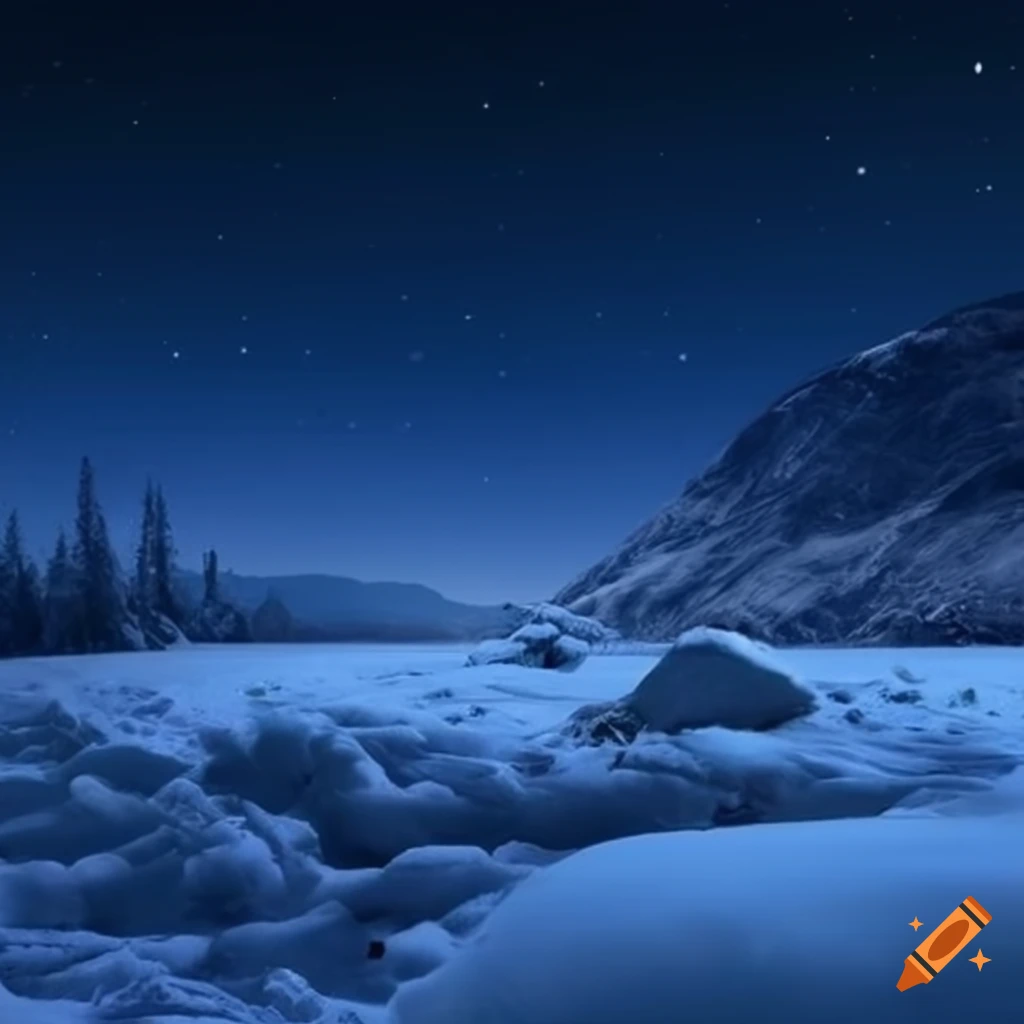 Snowy planet in space on Craiyon