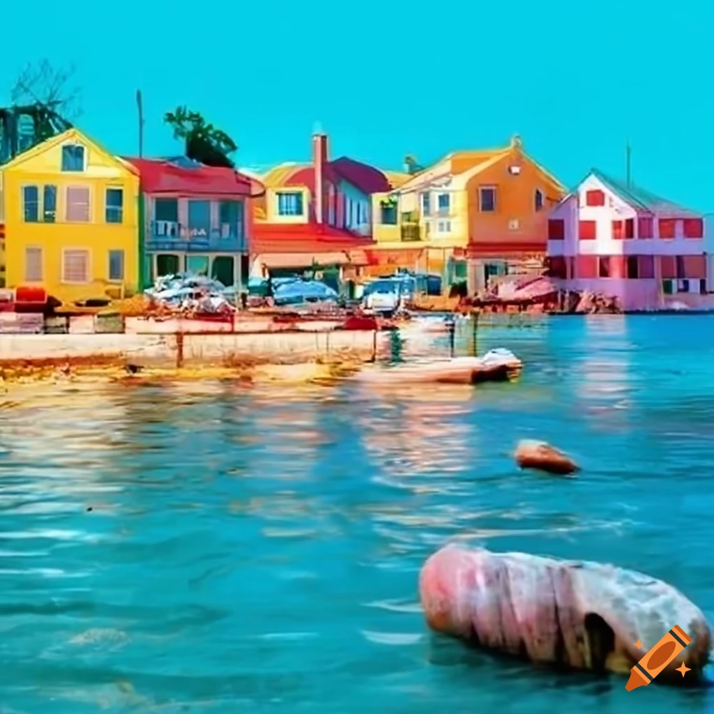 Seaside town landscape on Craiyon