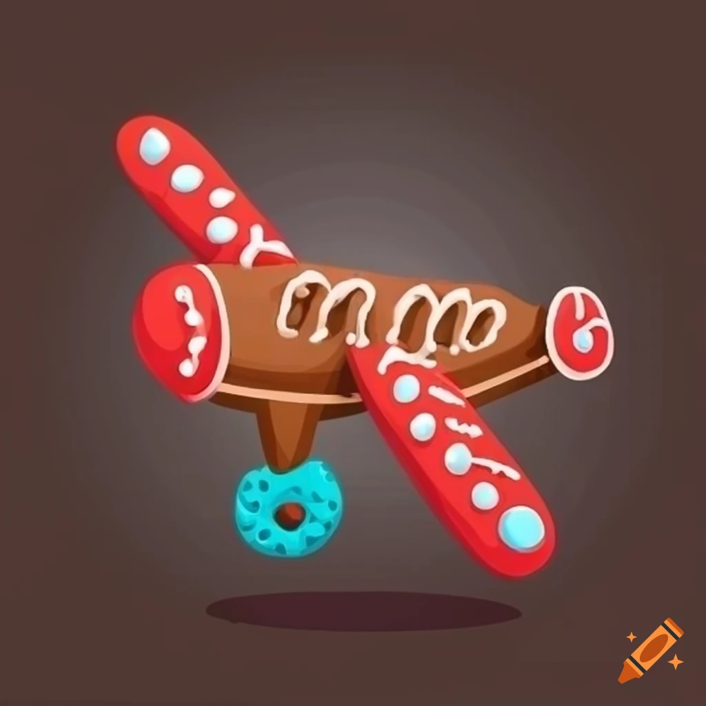 Simple vector art of a plane gingerbread cookie on Craiyon