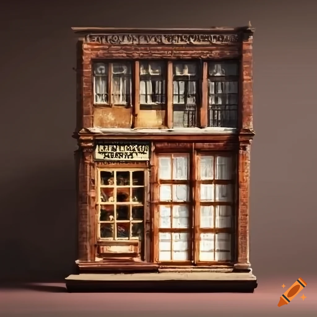 Details of a friendly 17th century british bakery storefront on Craiyon