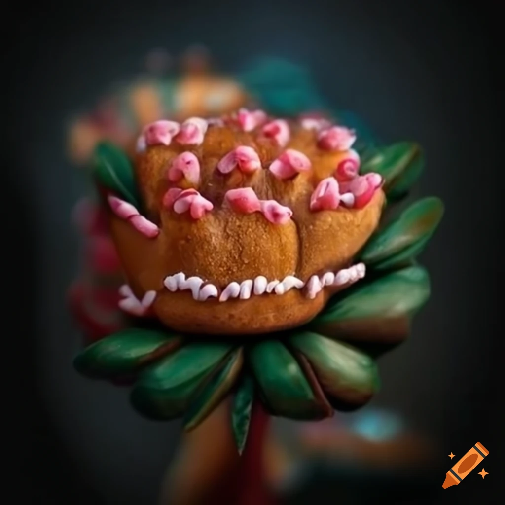 Realistic art of gingerbread flower on Craiyon