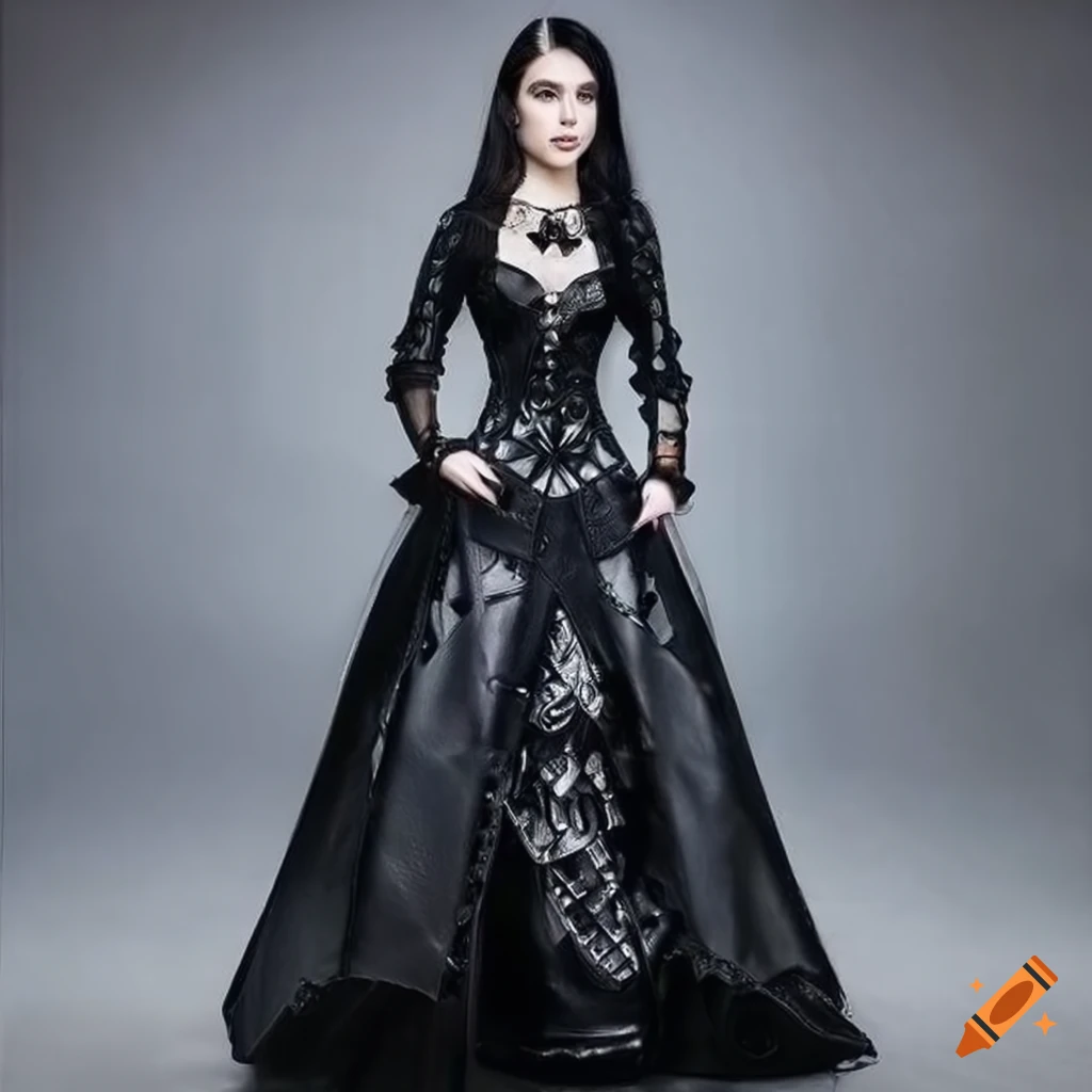 Gothic-inspired female in leather with intricate design by Daniel F ...