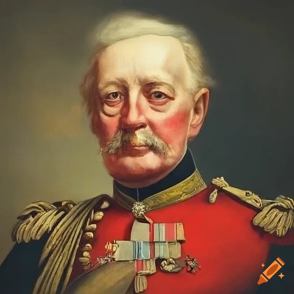 Detailed portrait of a british general from the early 20th century on ...