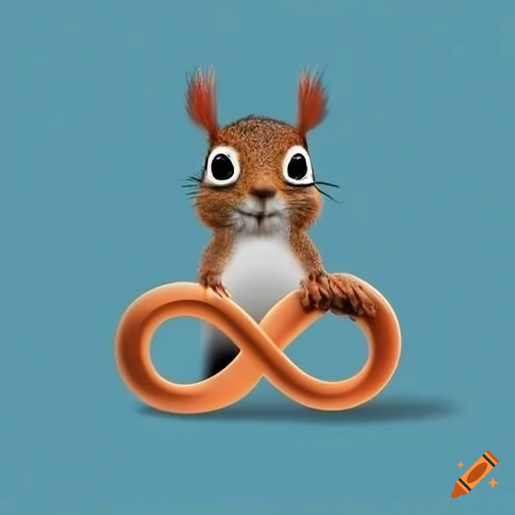 Squirrel with an infinity symbol in the background on Craiyon