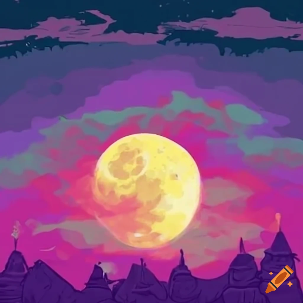 Anime moon illustration on Craiyon