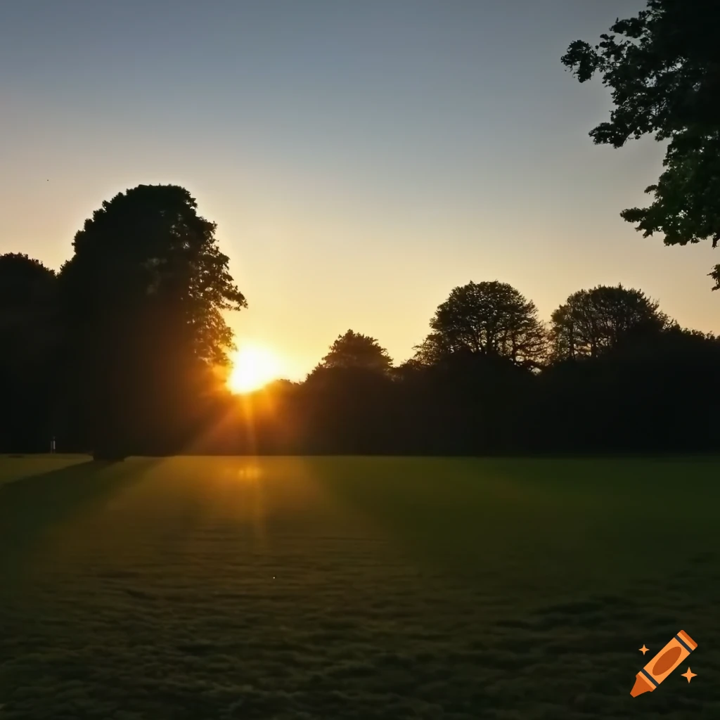 Sunset at knighton park in leicester, england on Craiyon