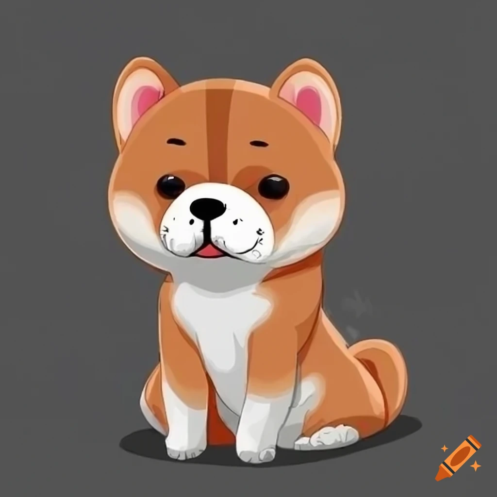 Cute cartoon akita dog on Craiyon