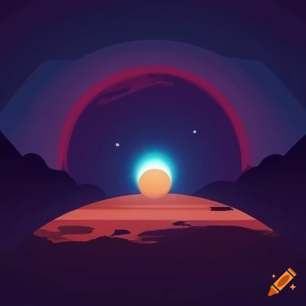 Simplistic mars space poster design on a dark background on Craiyon