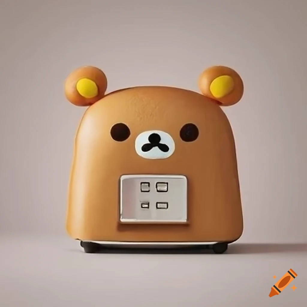Rilakkuma-shaped bread in a toaster on Craiyon