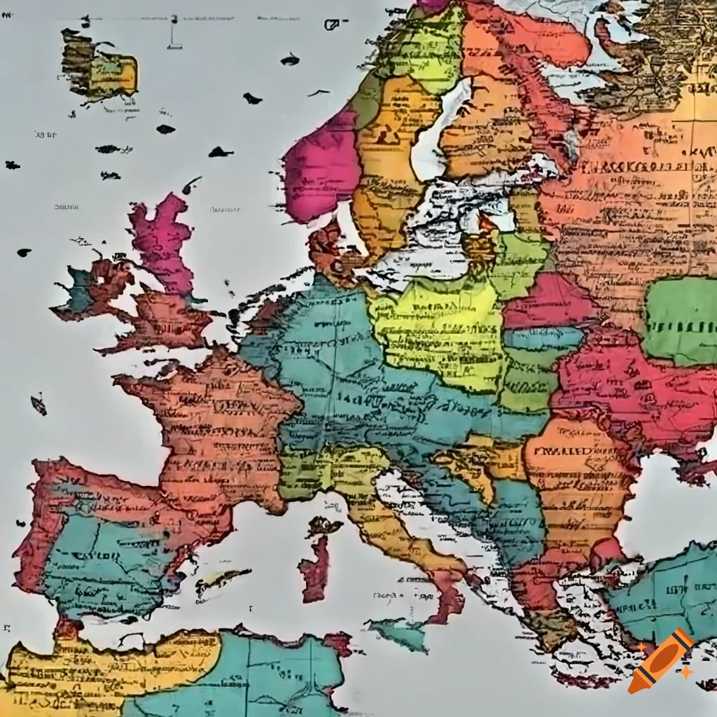 Map of europe in 1914 on Craiyon