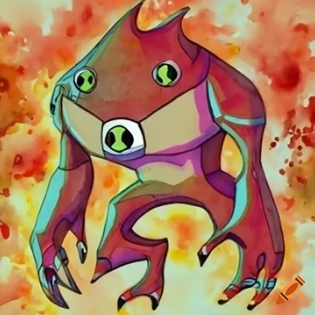 Fiery alien species with flame generation ability in ben 10 art style ...