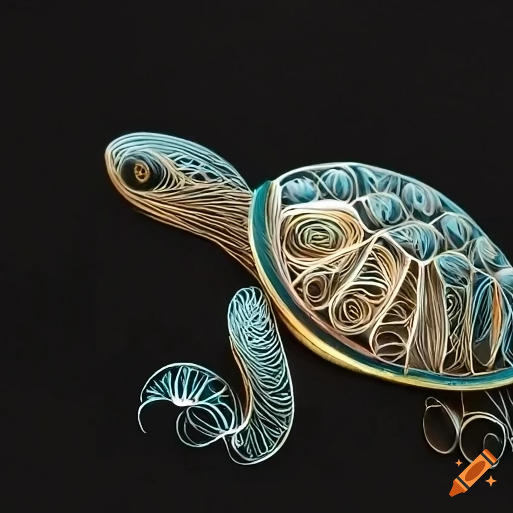 Quilled turtle artwork on Craiyon