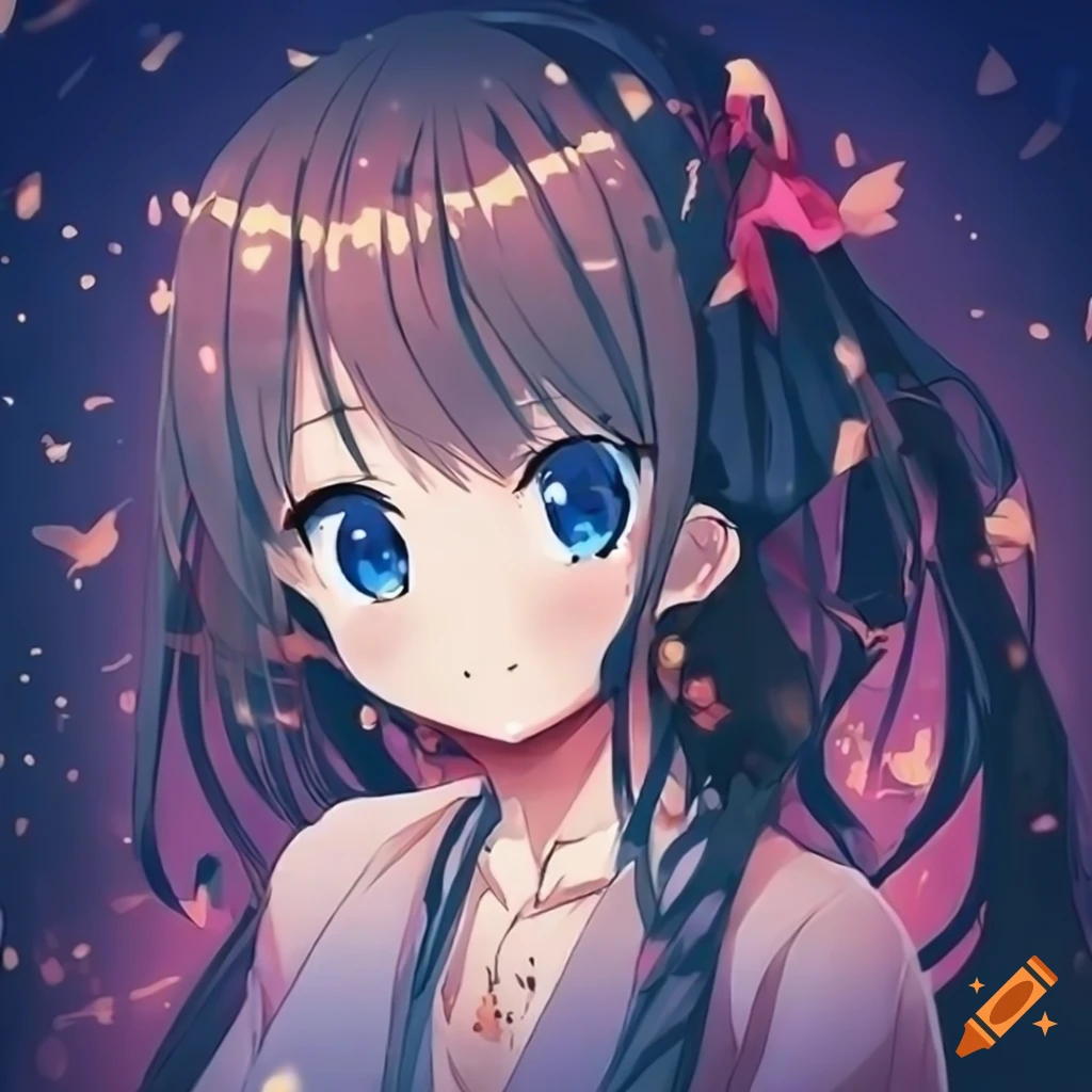 Anime person with a beautiful background on Craiyon