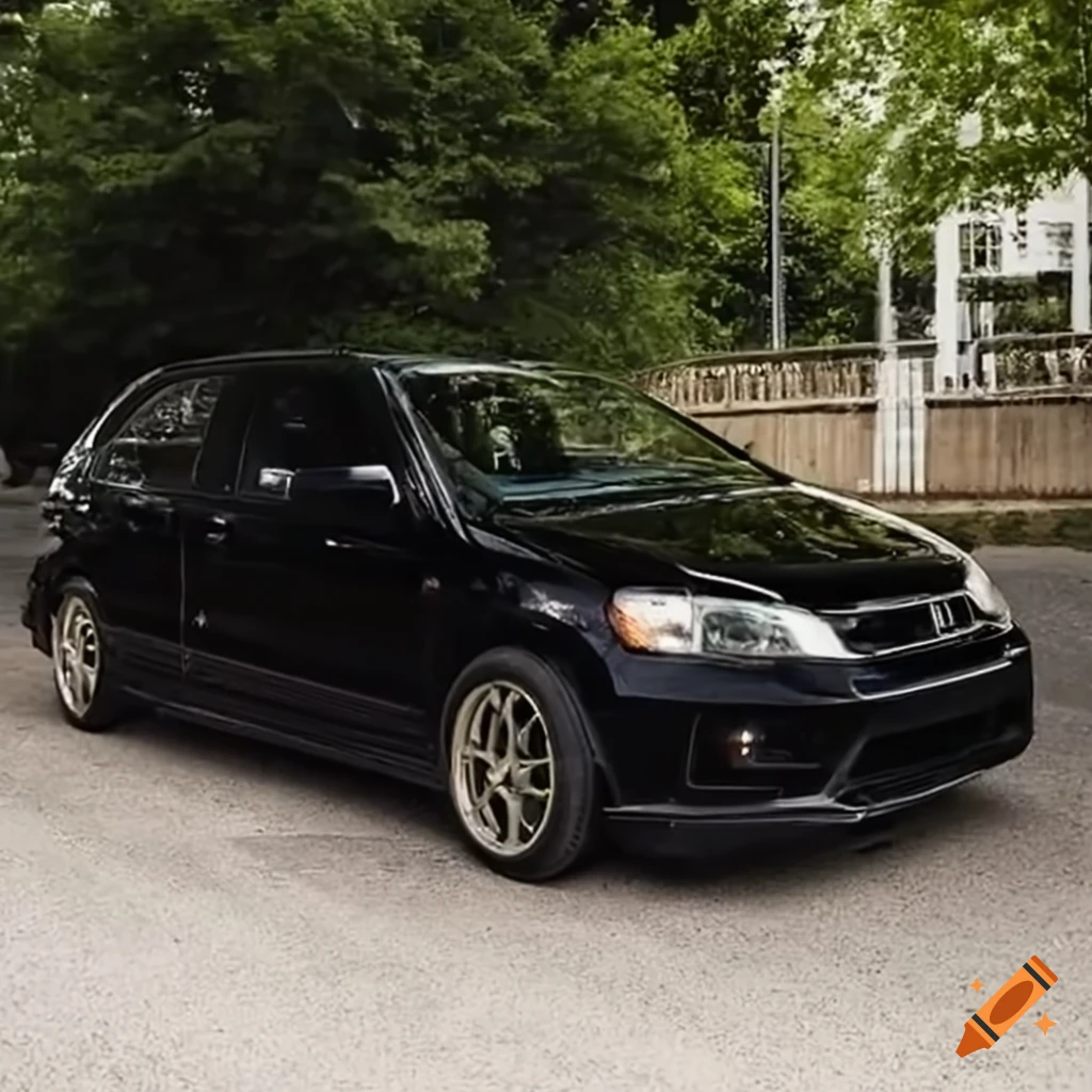 Old black honda civic on Craiyon