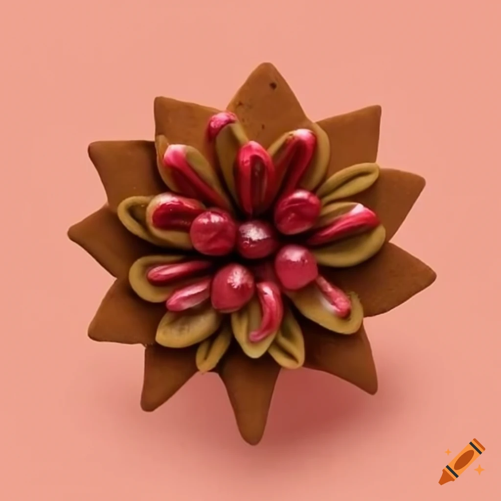 Modest and realistic gingerbread flowers on Craiyon