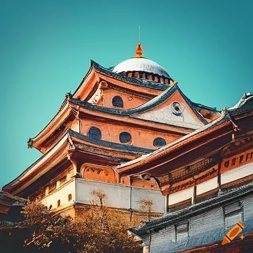 Tsuruga castle and hagia sophia church on Craiyon