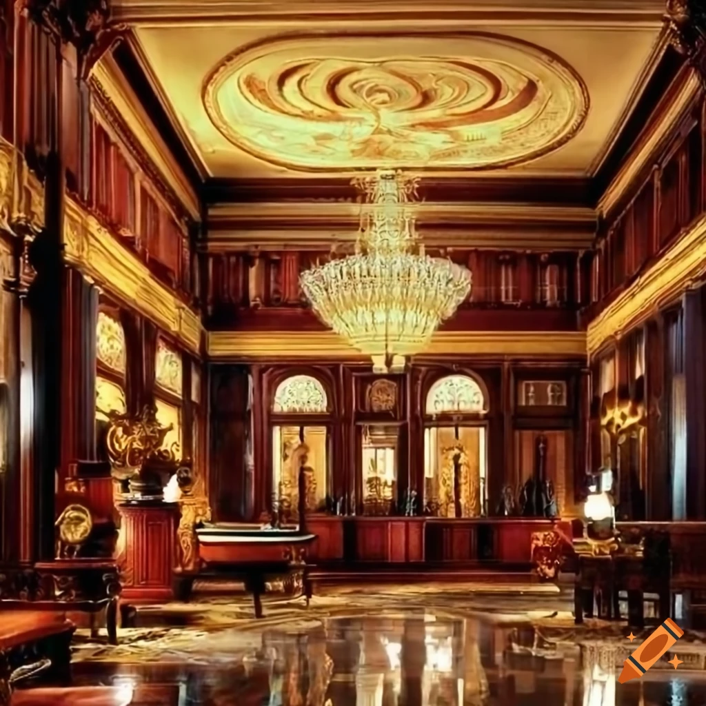 Victorian hotel lobby on Craiyon