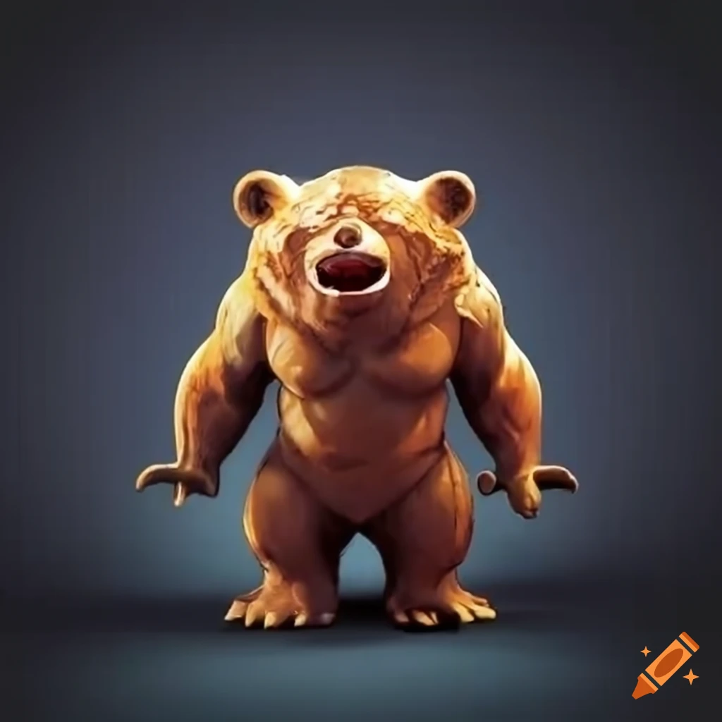 Illustration of a cyclops bear on Craiyon