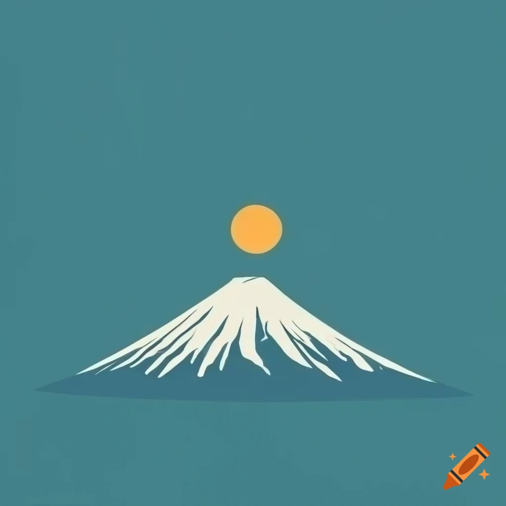 Minimal illustration of mount fuji in japan on Craiyon