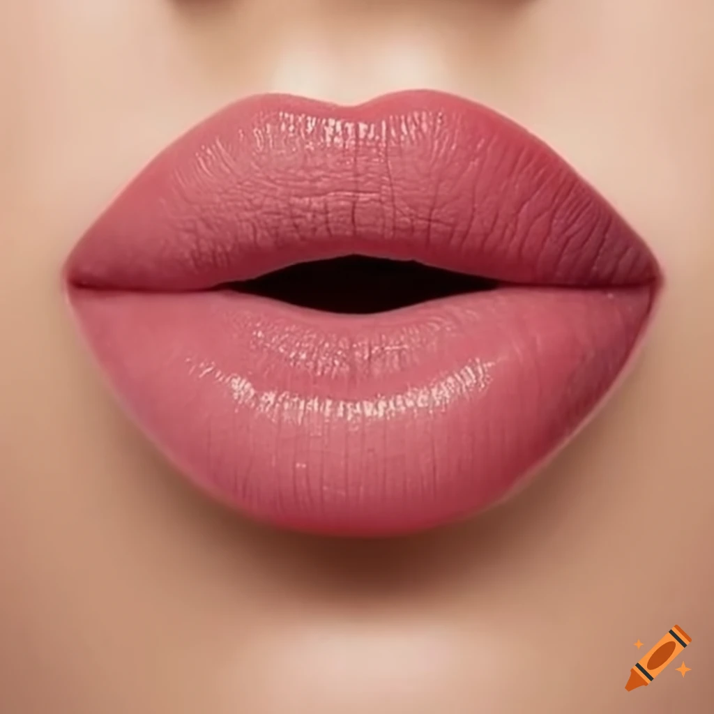 Plump and soft lips of a woman on Craiyon