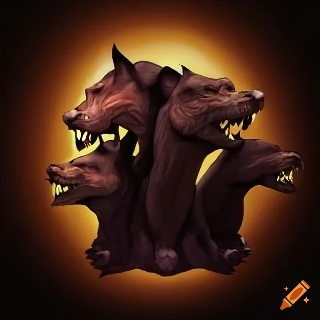 Four-headed cerberus mythical creature on Craiyon