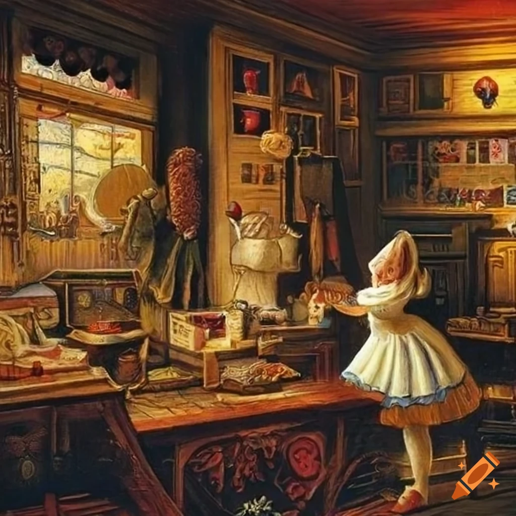 Charles wysocki's alice in wonderland illustration on Craiyon