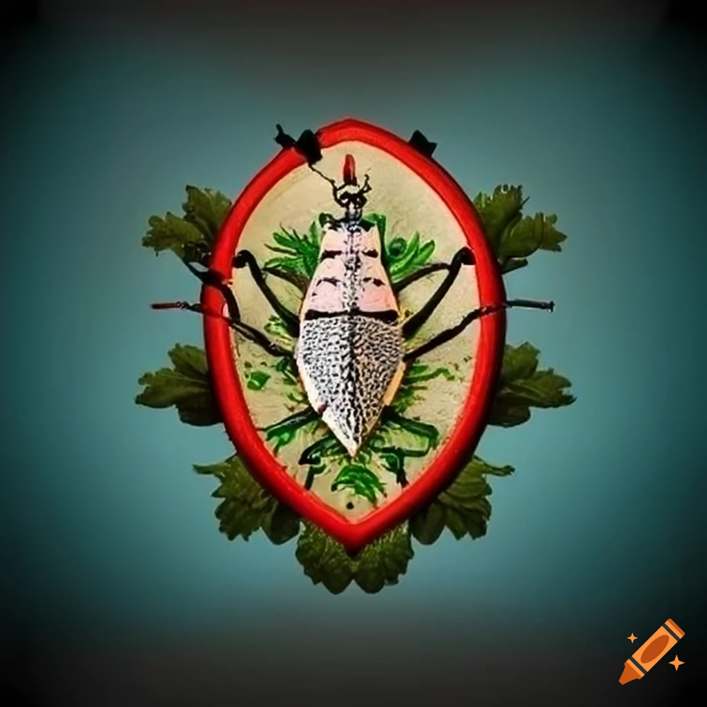 Military insignia with stink bug picture on Craiyon