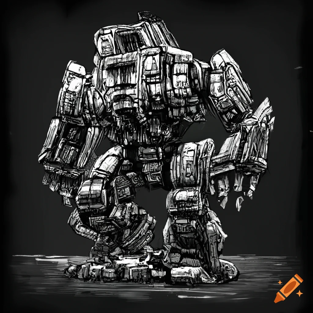 Ruined mech robot on Craiyon