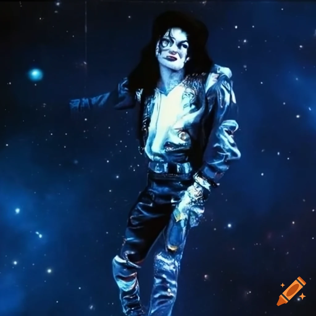 Michael jackson album cover in space on Craiyon