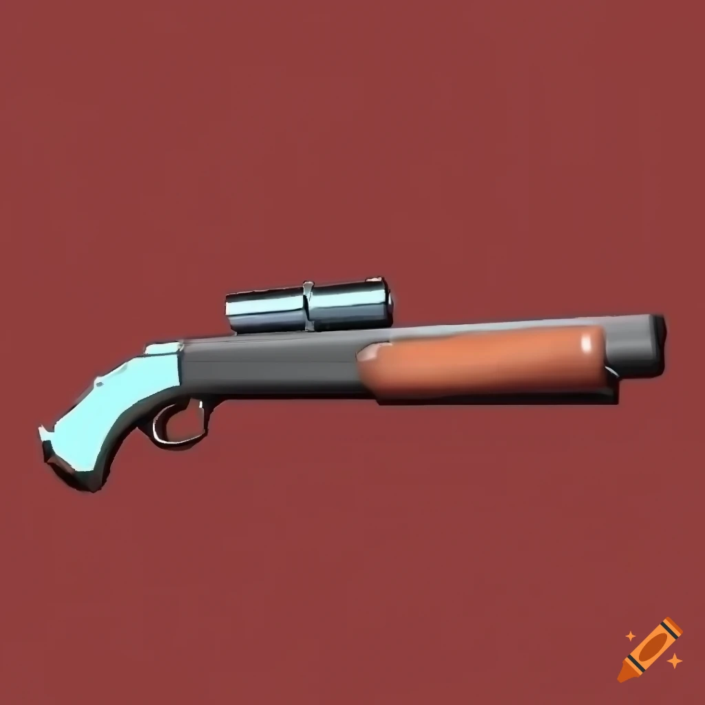 Shotgun with scope in team fortress 2 art style on Craiyon