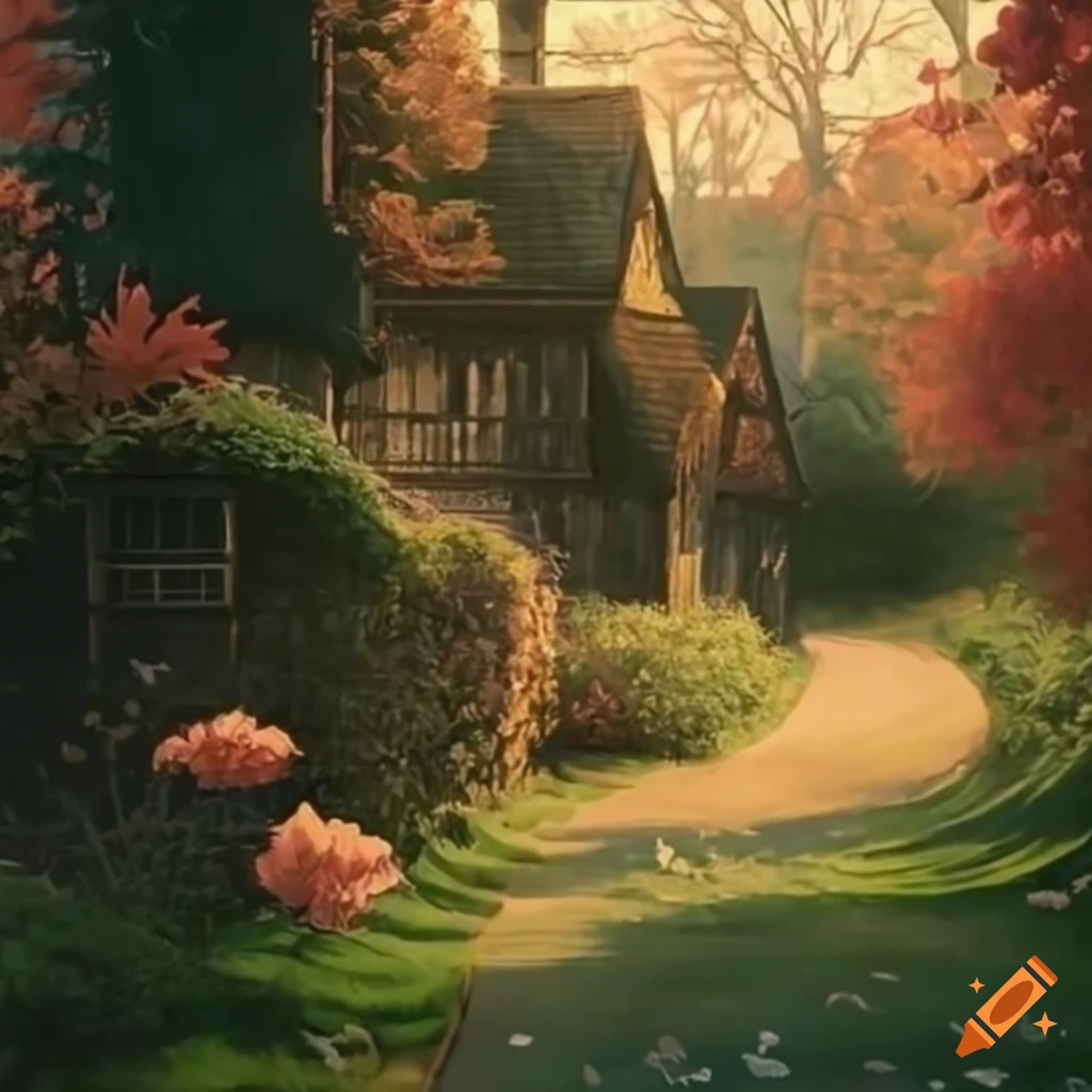 Light academia spring cottage-core scene on Craiyon