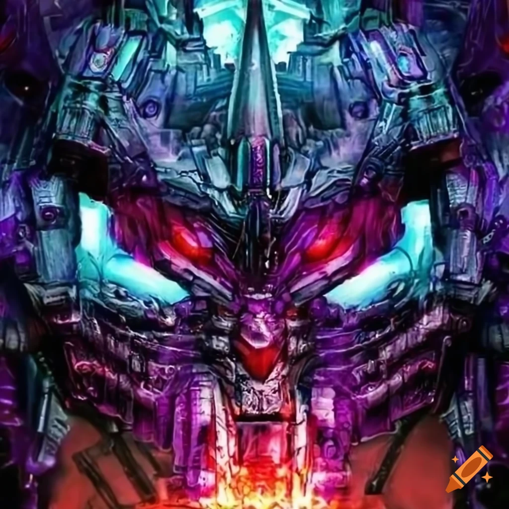 Decepticon leader galvatron with battle scars in an optical illusion on ...