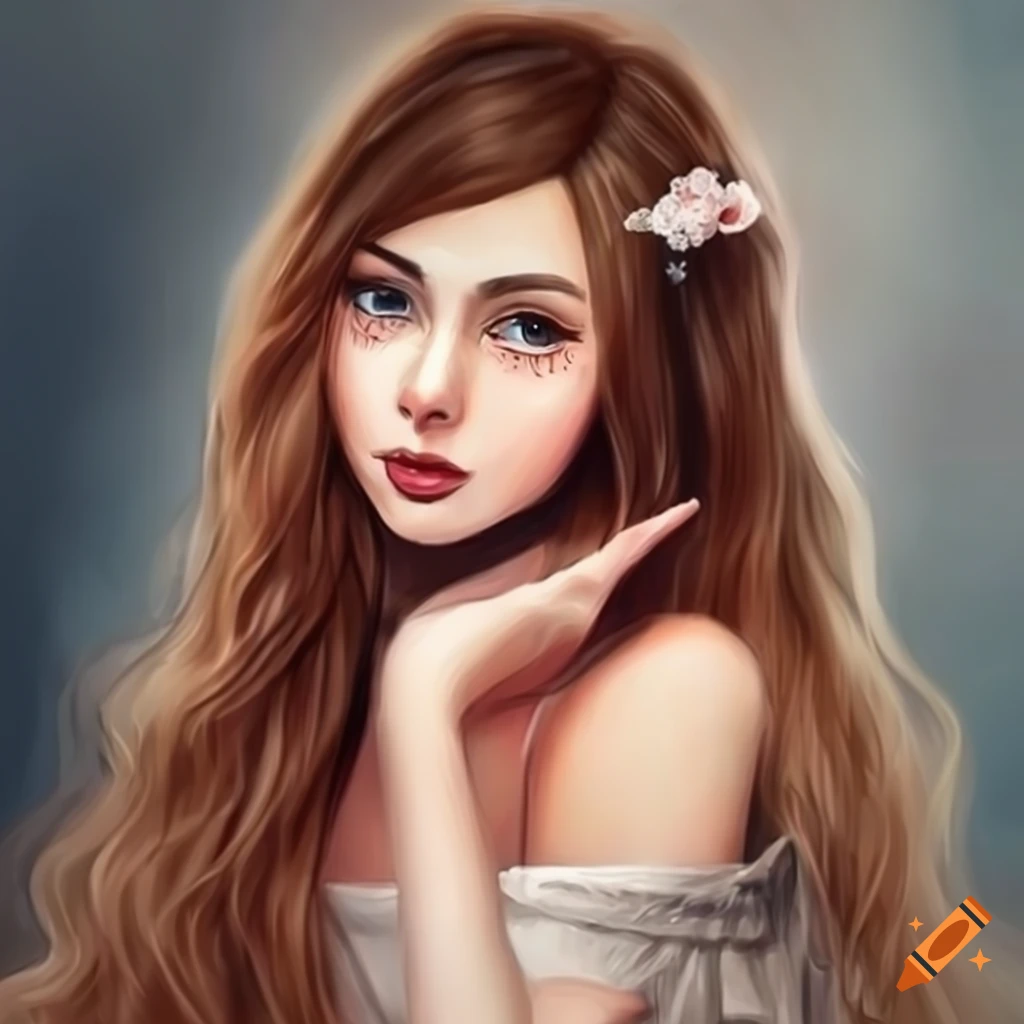 Realistic drawing of a beautiful maiden on Craiyon
