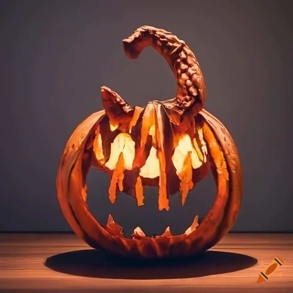 Flaming copper pumpkin on Craiyon