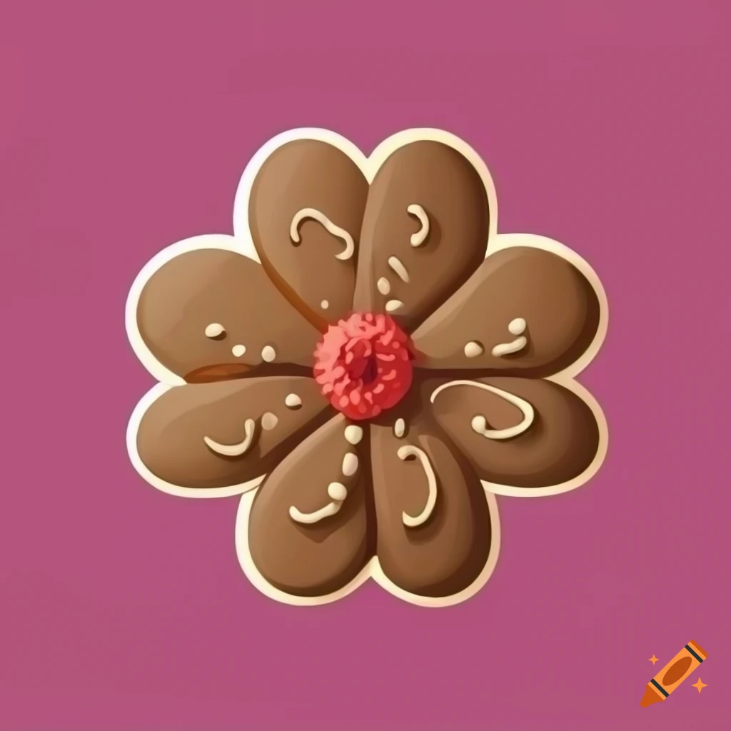 Simple vector art of a flower gingerbread cookie on Craiyon