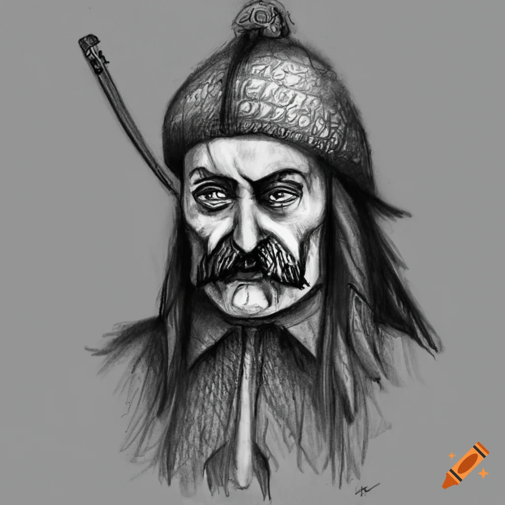 Police sketch of vlad the impaler on Craiyon