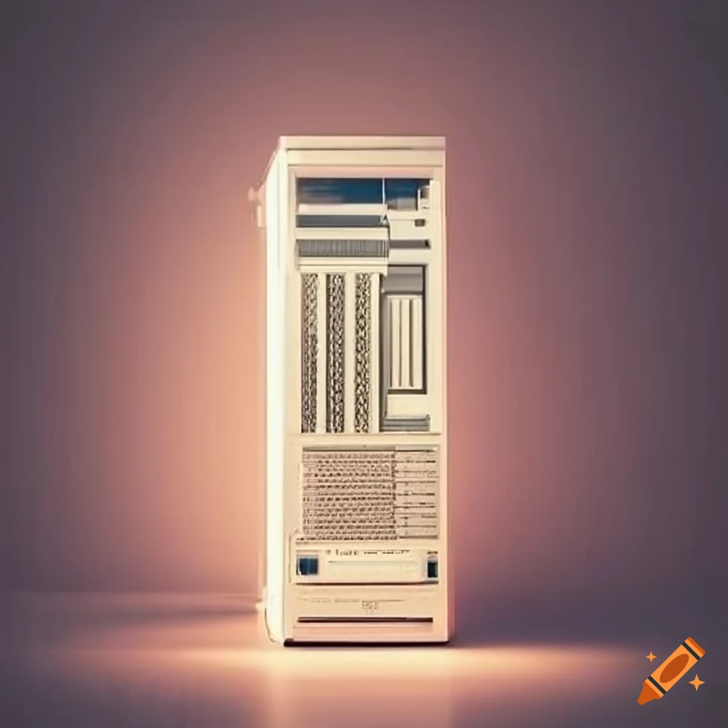 Vintage beige desktop computer tower on Craiyon