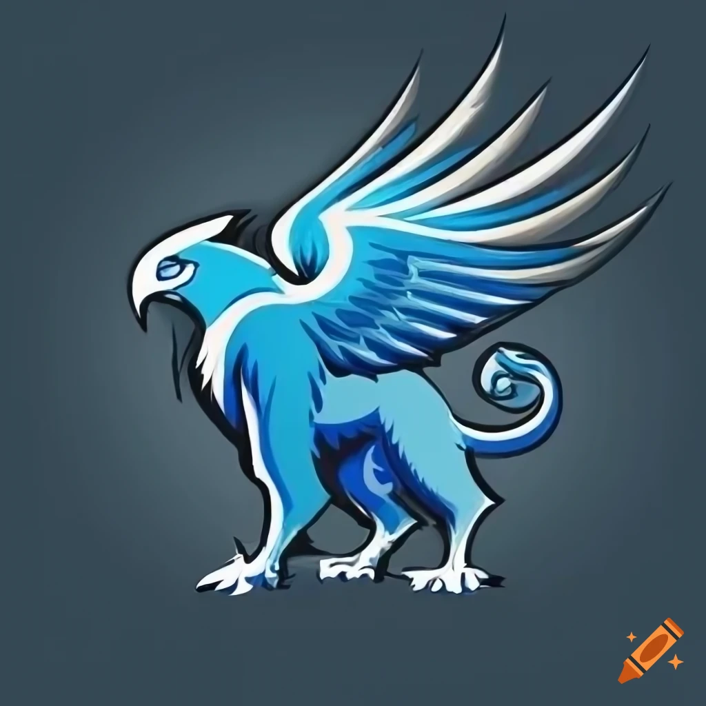 High quality blue griffin logo on Craiyon
