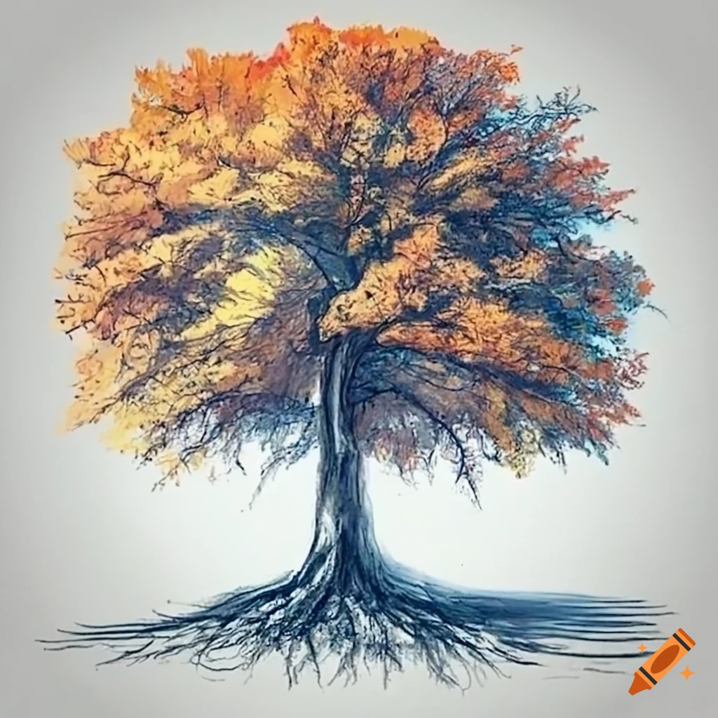 Tree in autumn colors on Craiyon