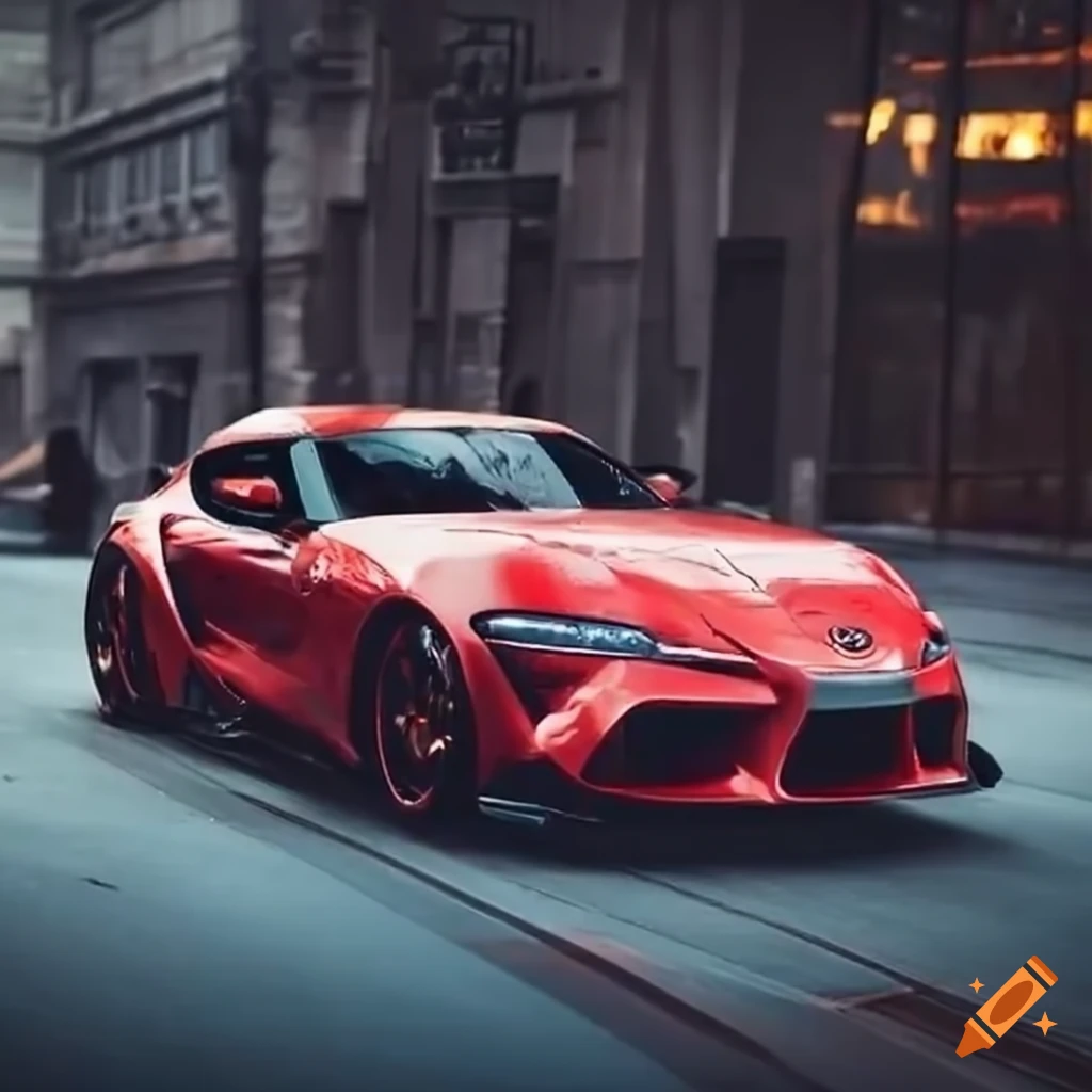 Toyota supra mk5 speeding on Craiyon