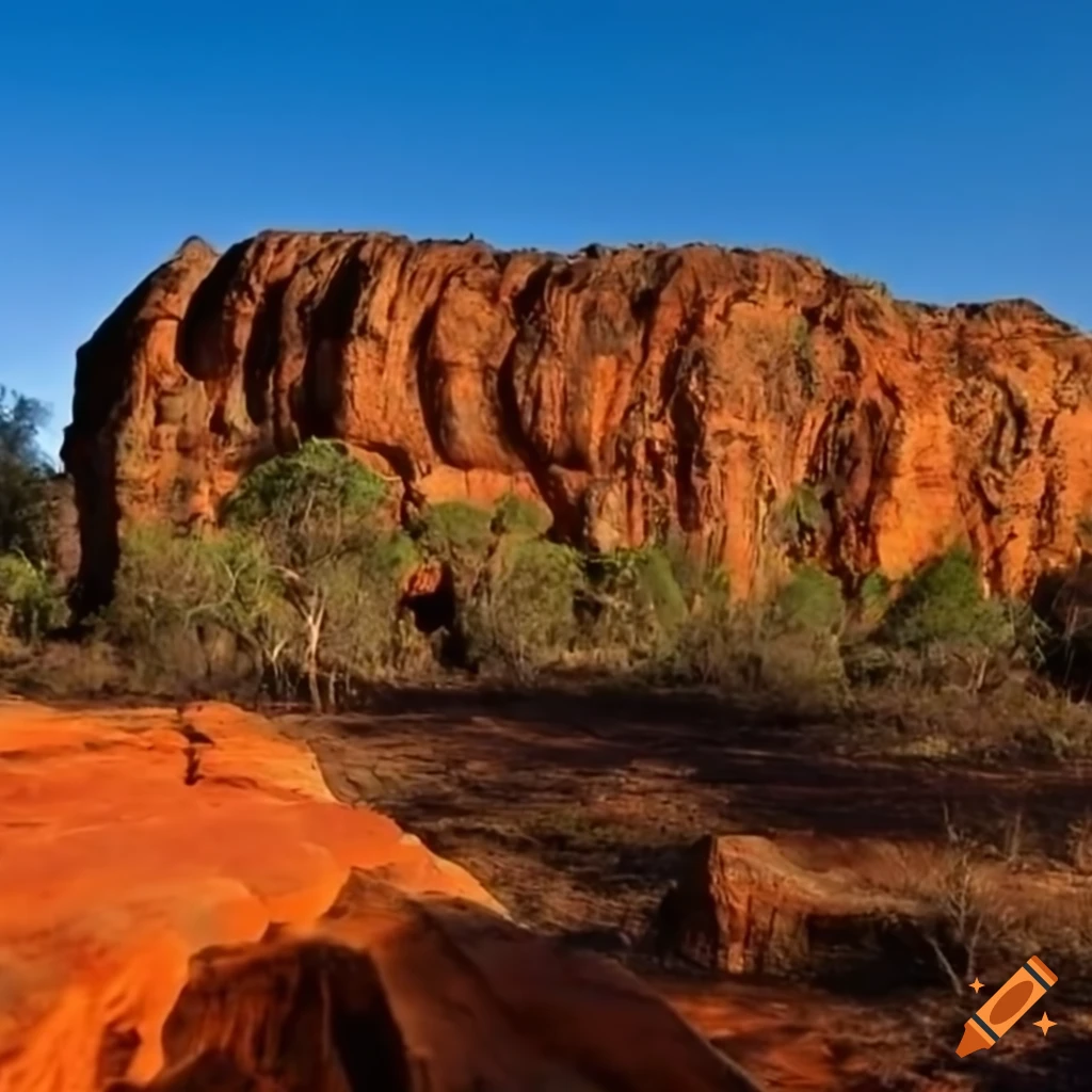 Northern australia outback forest swamp with desert rock on Craiyon