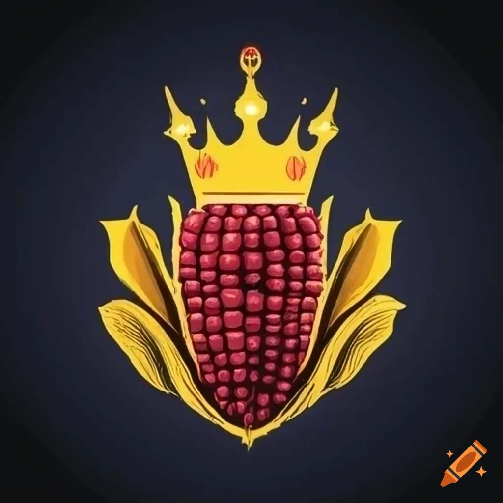 Fantasy football league crest design with corn silhouette crown and ...