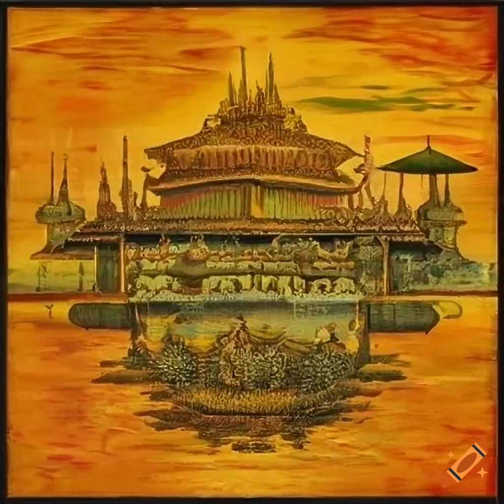 Southeast asian culture antique painting on Craiyon