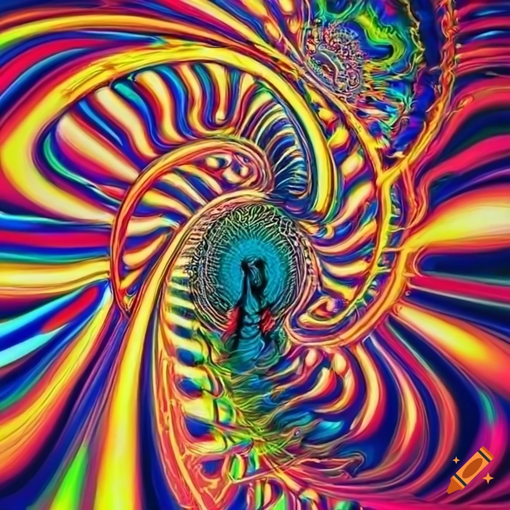 Man djing surrounded by swirling geometric patterns in high definition ...