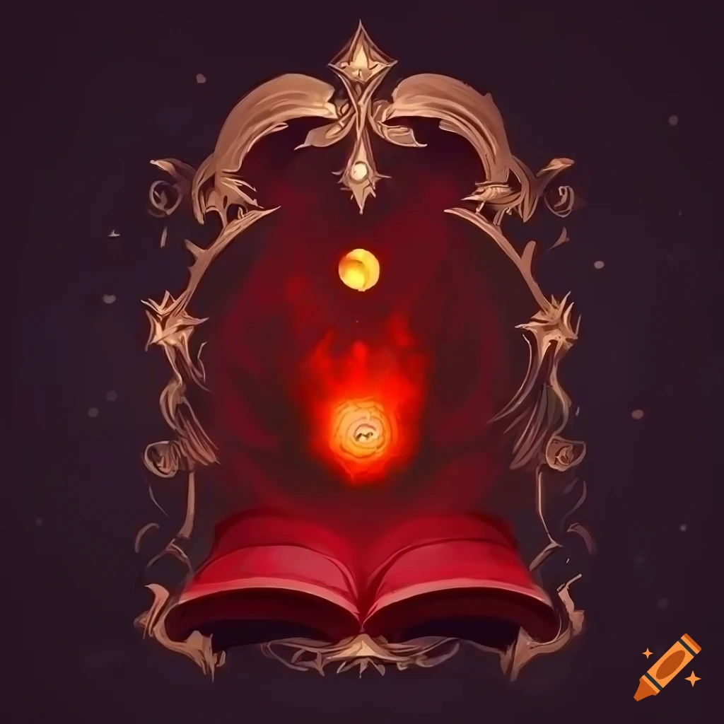 Red spell scroll filled with magic in a fantasy art style on Craiyon