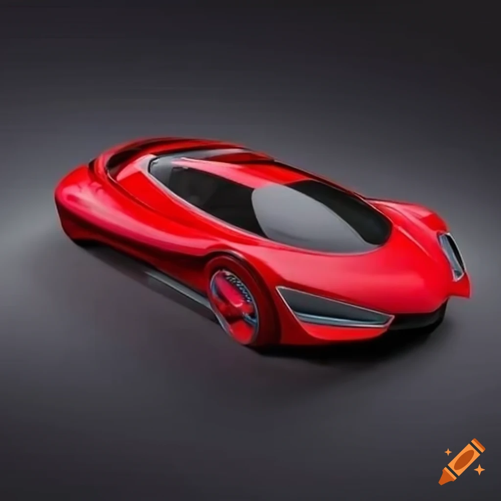 Futuristic red car with carbon lines and fins on Craiyon