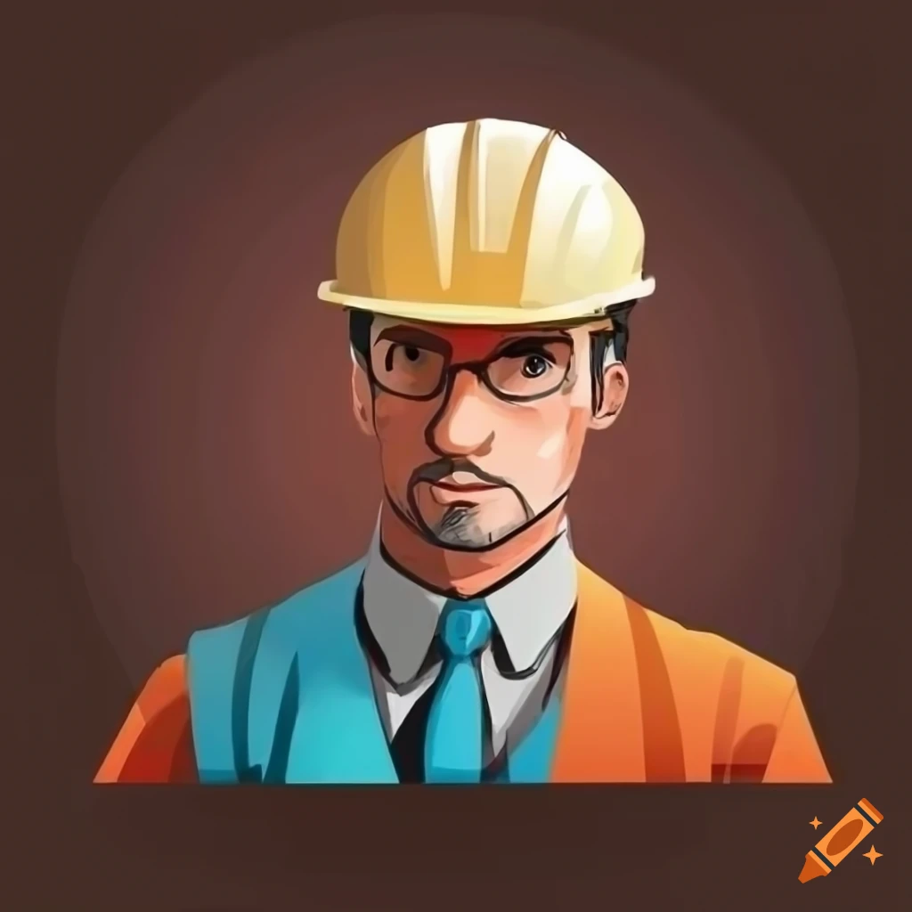 Illustration of an engineer man on Craiyon
