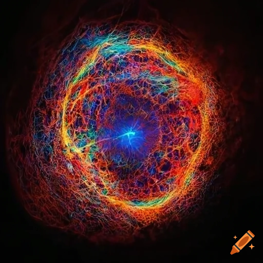 High energy proton creating new particles within a human cell on Craiyon