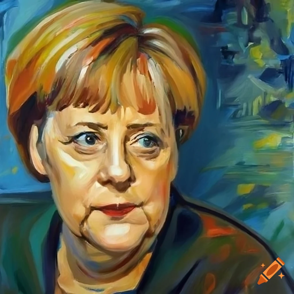 Portrait of Angela Merkel by Kokoschka on Craiyon