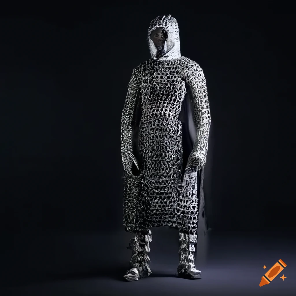 Full suit of chain mail armor on Craiyon